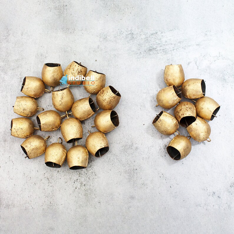 15 Adorable ROUND RUSTIC Indian BELLS Golden Semi Circle - Etsy