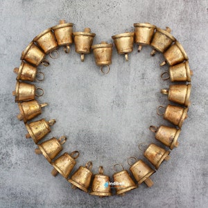 15 Pcs Metallic Rustic Golden Bells, 2 Inch, Bucket Tub Rustic Vintage ...