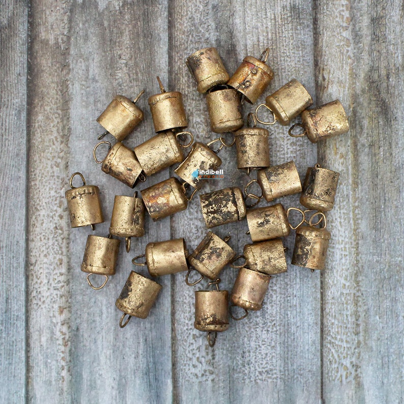 Handmade Recycled Brass Tin Mug Bells With Metal Ringer for Sweet Sound ...