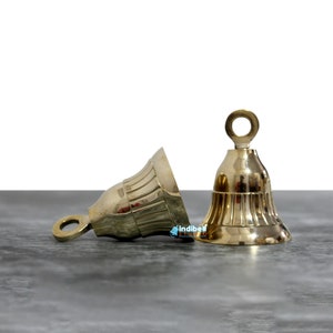 Home Decor Indian Temple Brass Bells, Antique Vintage Style Large 3 ...