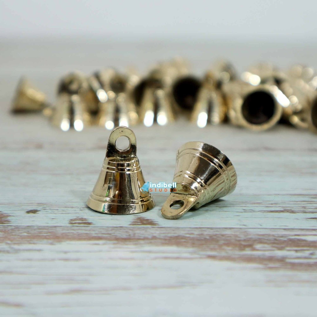 100 Mini Small Indian Brass Bells DIY Crafting, Home Decor Bulk ...