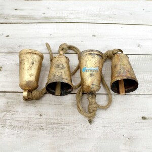 3 Large Rustic Farmhouse Tub Cow Bells, 5 Inch Iron Metal Handmade ...
