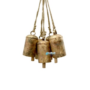 5 Large Rustic Hanging Cow Bells Decor, Rounded Top Antique Style ...