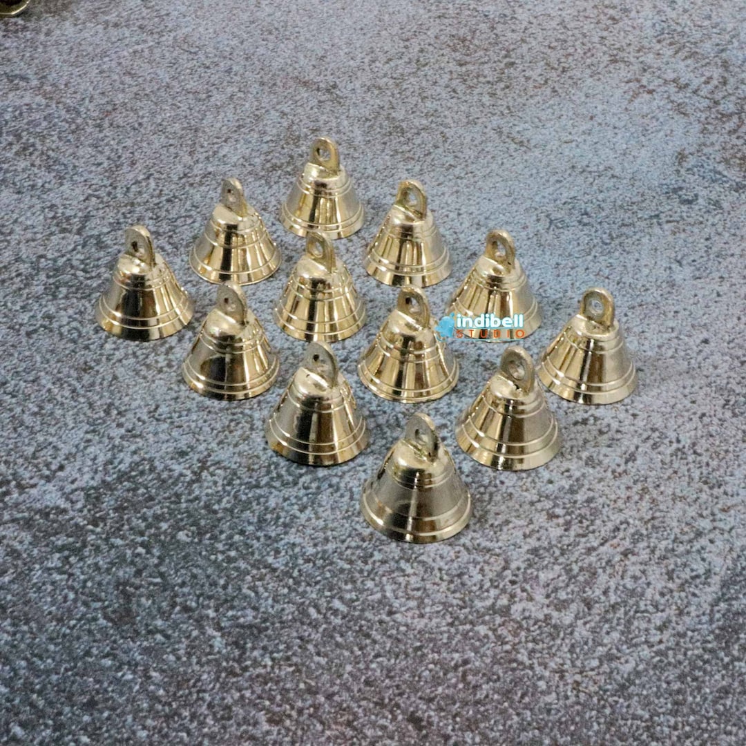 100 Bulk Indian Temple Brass Bells Wedding Decorative Hanging Bells ...