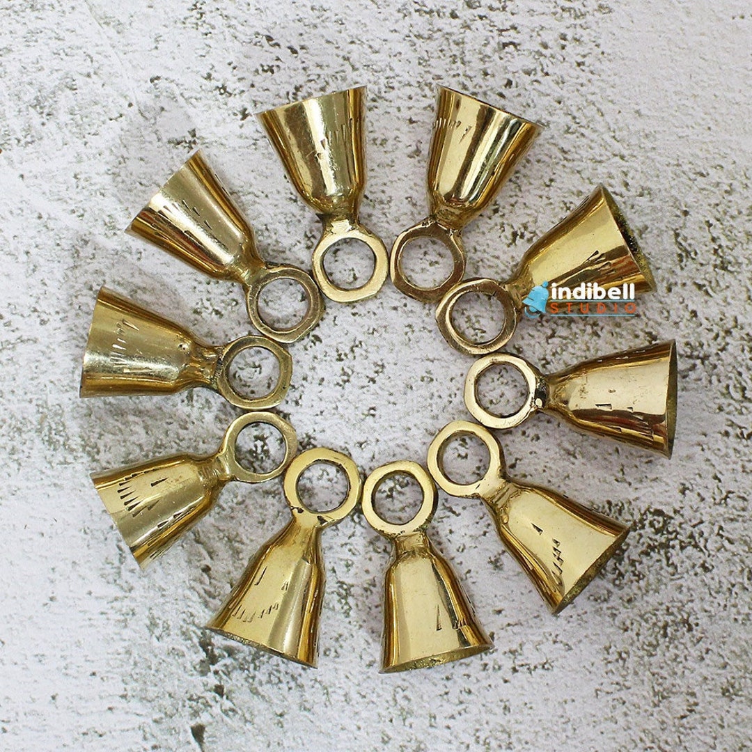 12 Small Brass Bells for Wind Chimes, Christmas Hanging Bells Ornaments ...