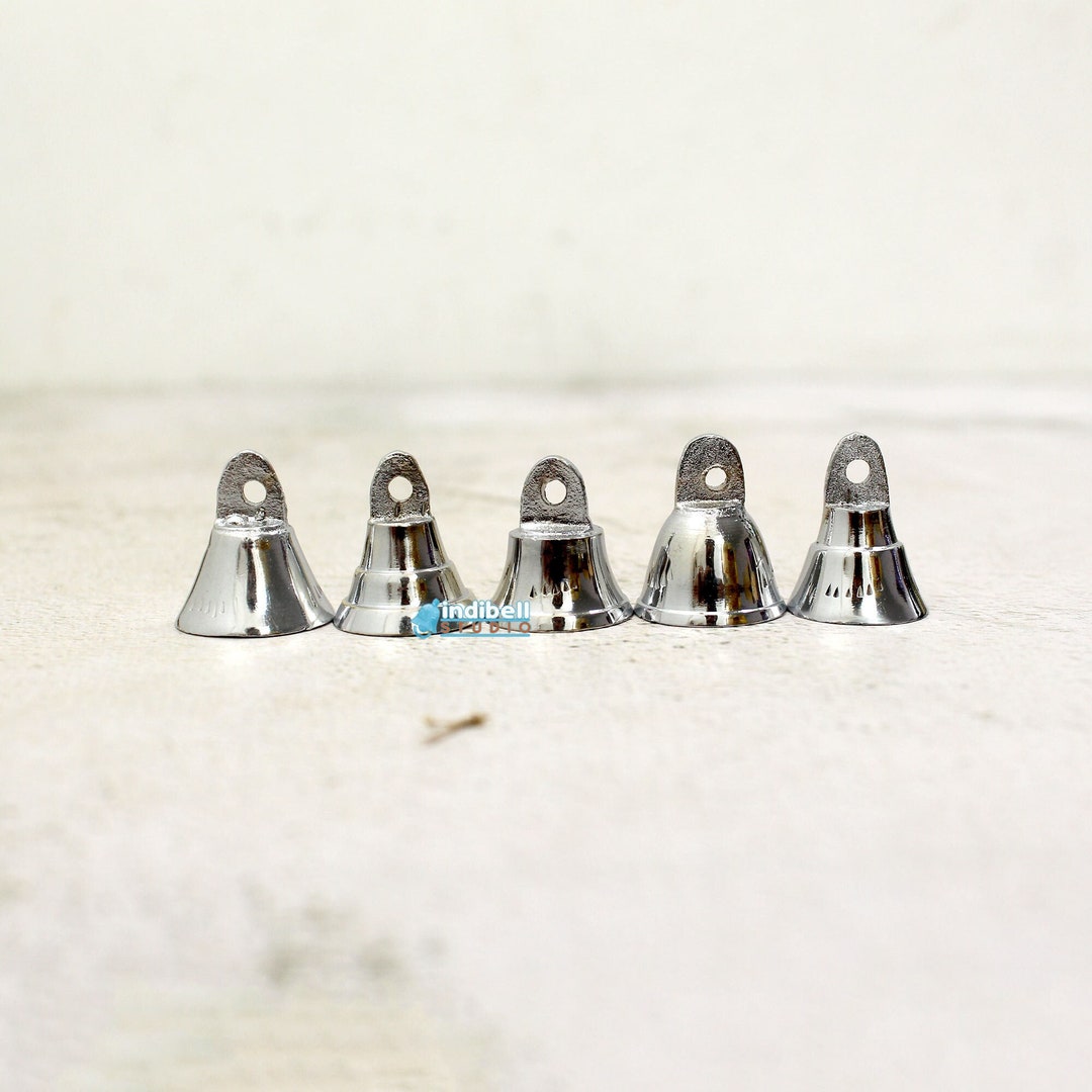 25 Pcs Small Mini Brass Bells Bell India Chrome Silver Bells - Etsy