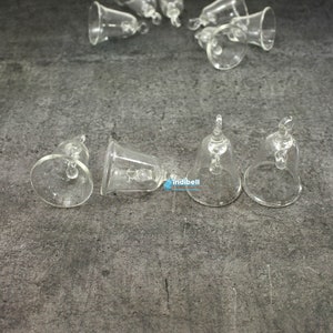 12 Glass Bells Ornaments Suncatchers Bells, 2 Inch Crystal Clear Hand ...