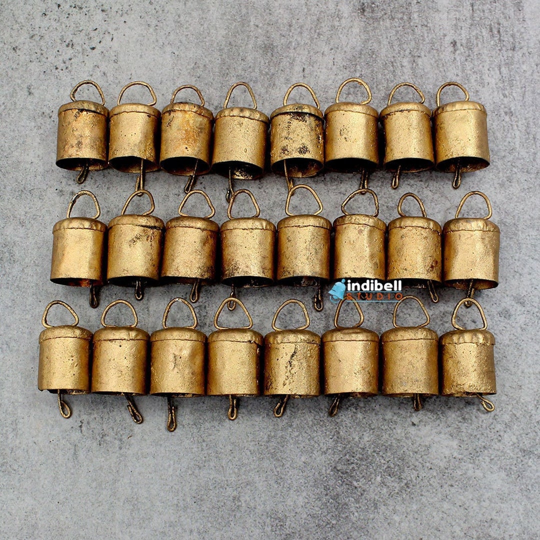 Handmade Recycled Brass Tin Mug Bells With Metal Ringer for Sweet Sound ...