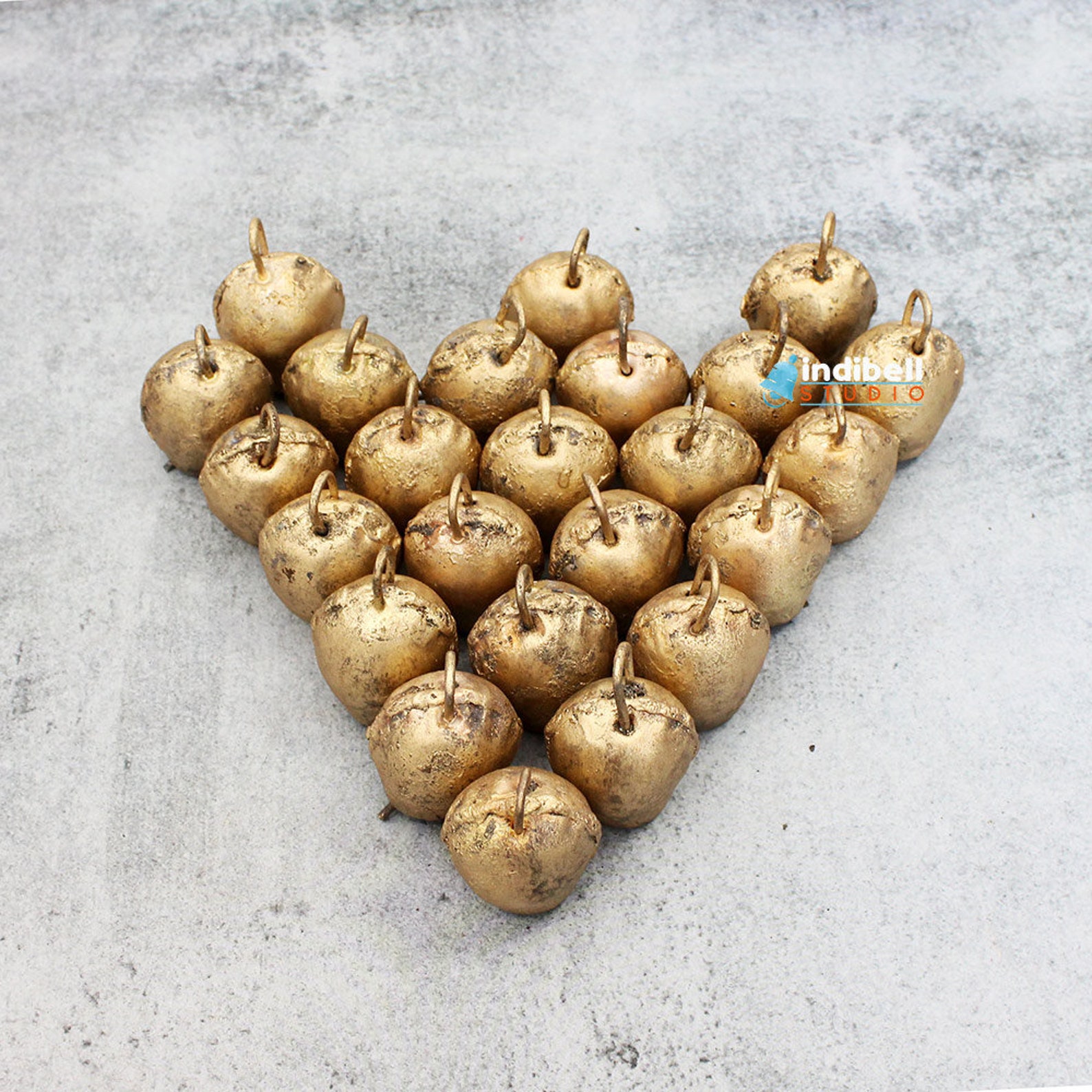 15 Adorable ROUND RUSTIC Indian BELLS Golden Semi Circle - Etsy