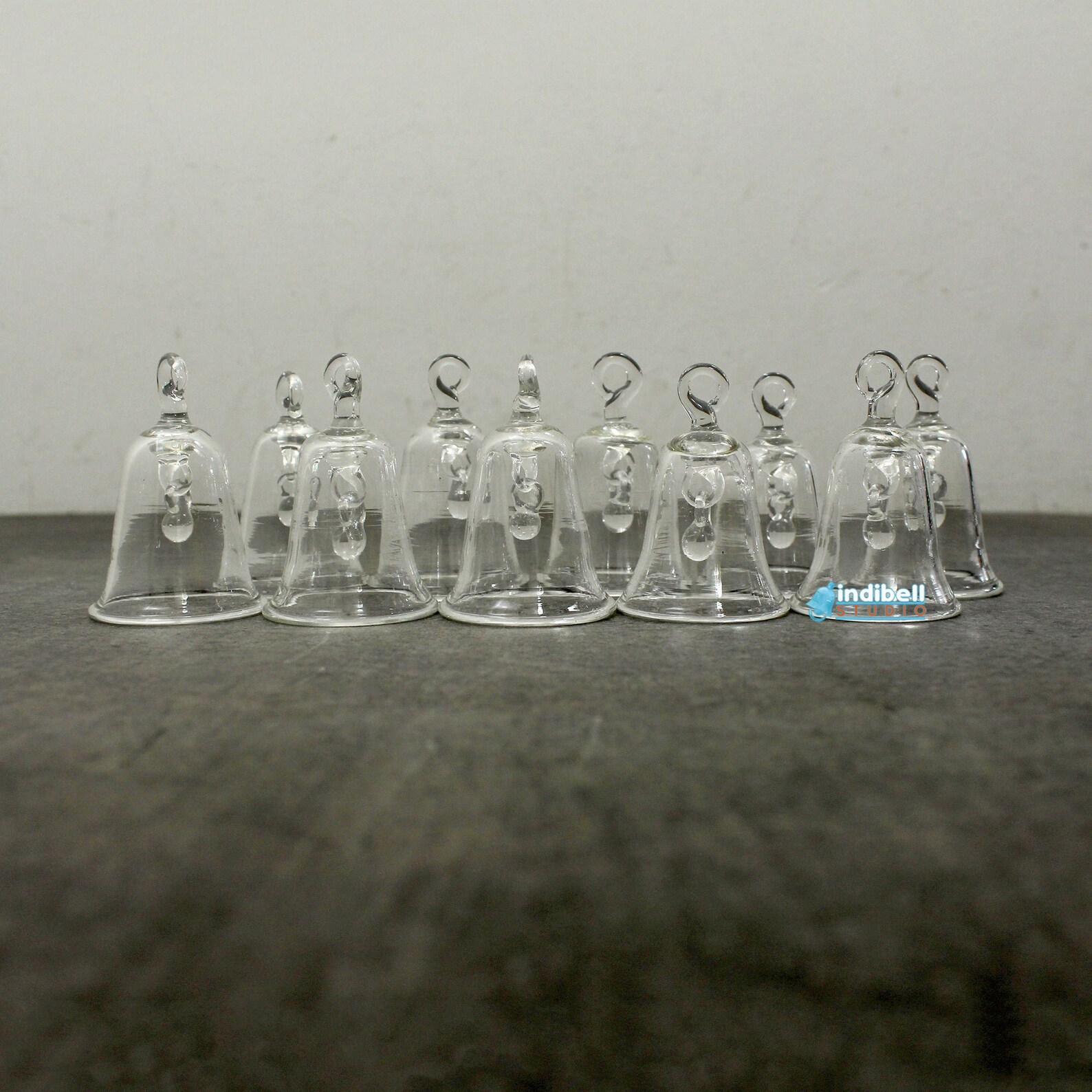 12 Glass Bells Ornaments Suncatchers Bells, 2 Inch Crystal Clear Hand ...
