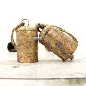 5 Large Rustic Hanging Cow Bells Decor, Rounded Top Antique Style ...