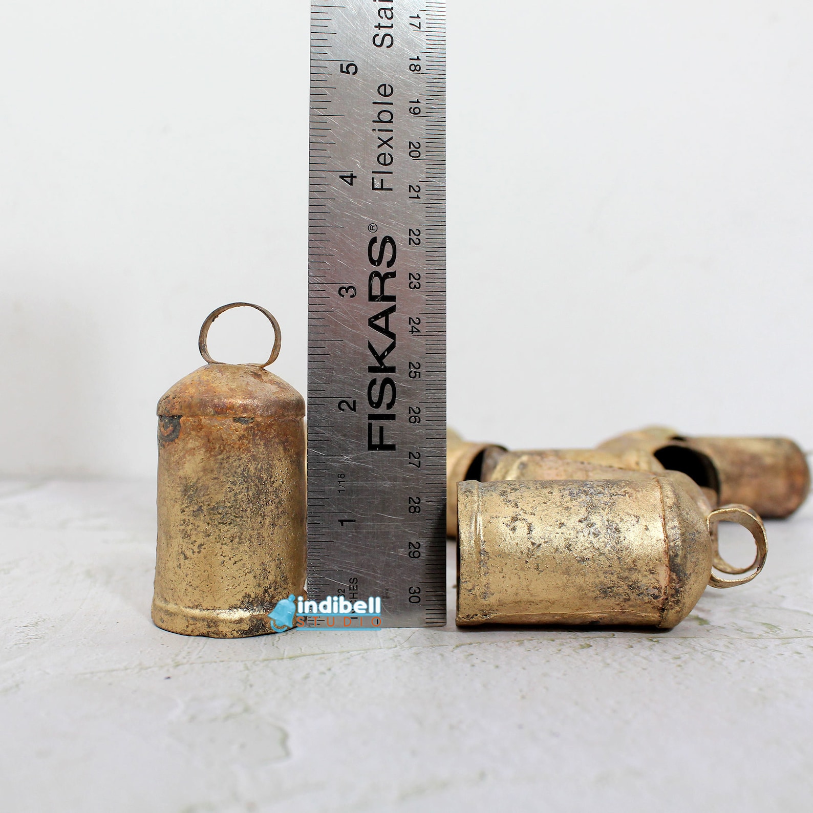 12 Vintage Rustic Iron Tin Bells Cylindrical Recycled Rounded - Etsy