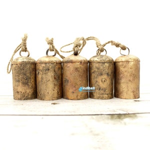 5 Large Rustic Hanging Cow Bells Decor, Rounded Top Antique Style ...
