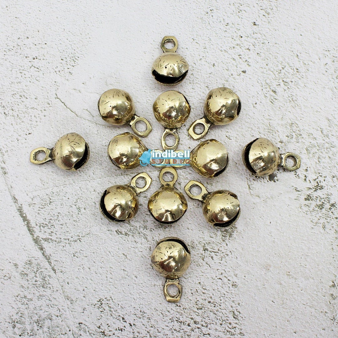 LOVE VINTAGE Small Brass Craft Handmade Bells Pack of 20 Tibetan Jingle ...