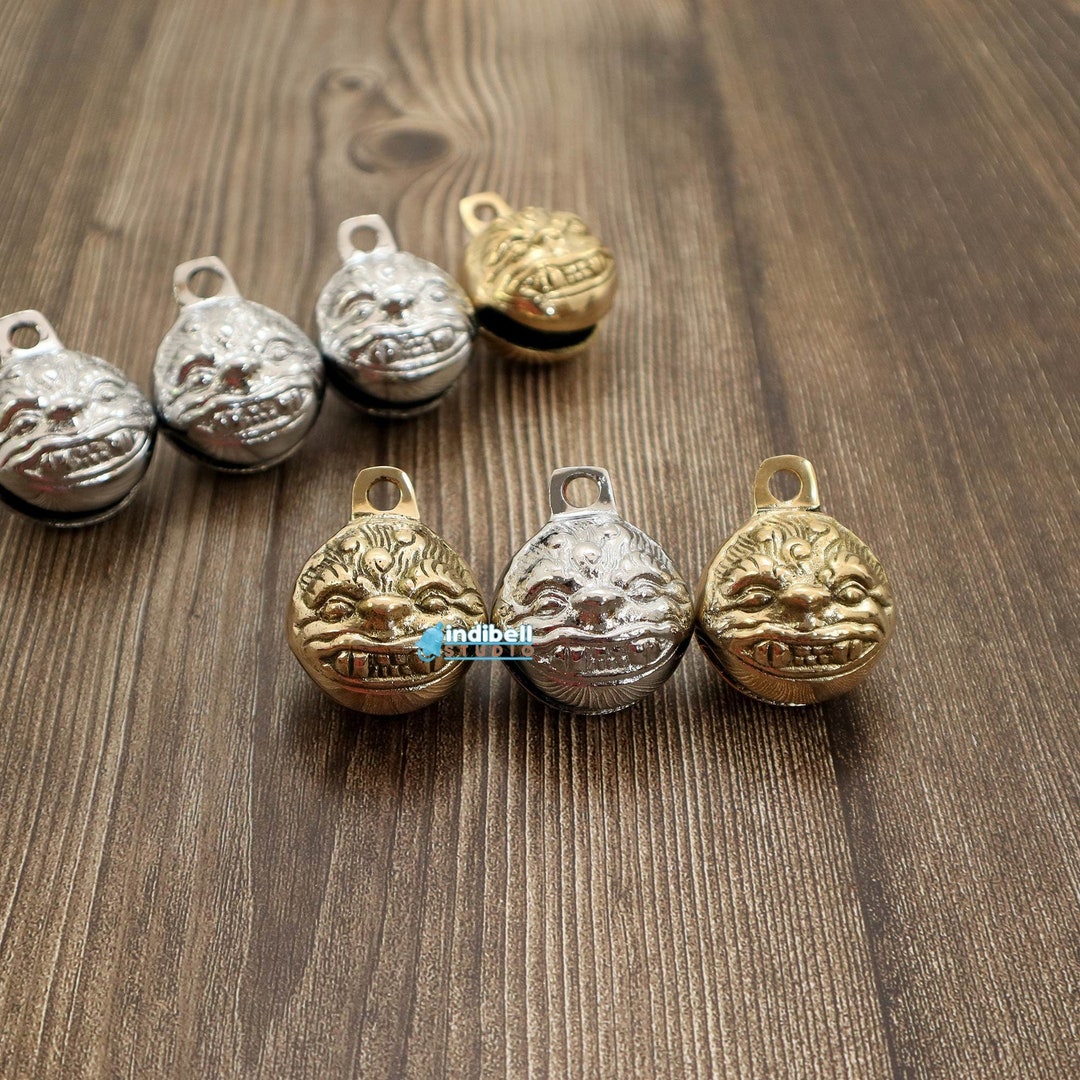 Silver Demon Gremlin Protection Bells, Solid Brass Loud Sleigh Bells ...