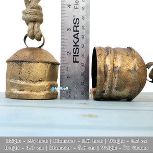 4 Shabby Chic Rustic Cow Bells Xmas Garden Wind Chime Bells, 2.5 ...