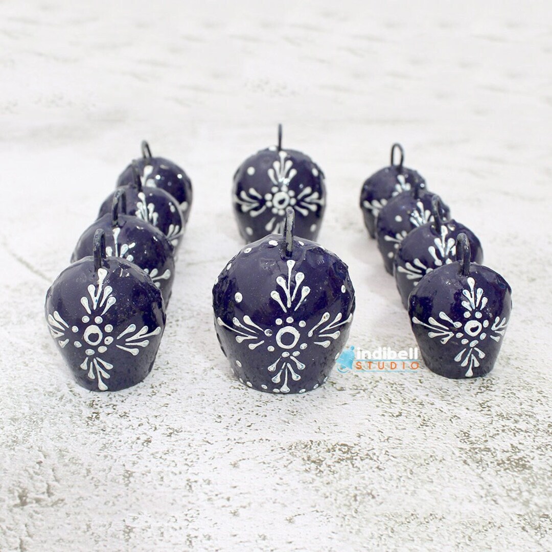 Blue DIY Hand Painted Cherry Cow Bells of Multiple Sizes for - Etsy