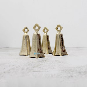 Brass Golden Vintage Altar Temple Bells Decor, Hexagonal Shape Hanging ...