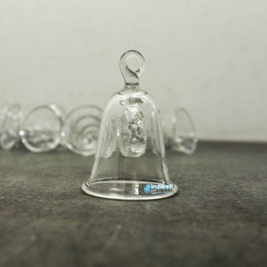 12 Glass Bells Ornaments Suncatchers Bells, 2 Inch Crystal Clear Hand ...