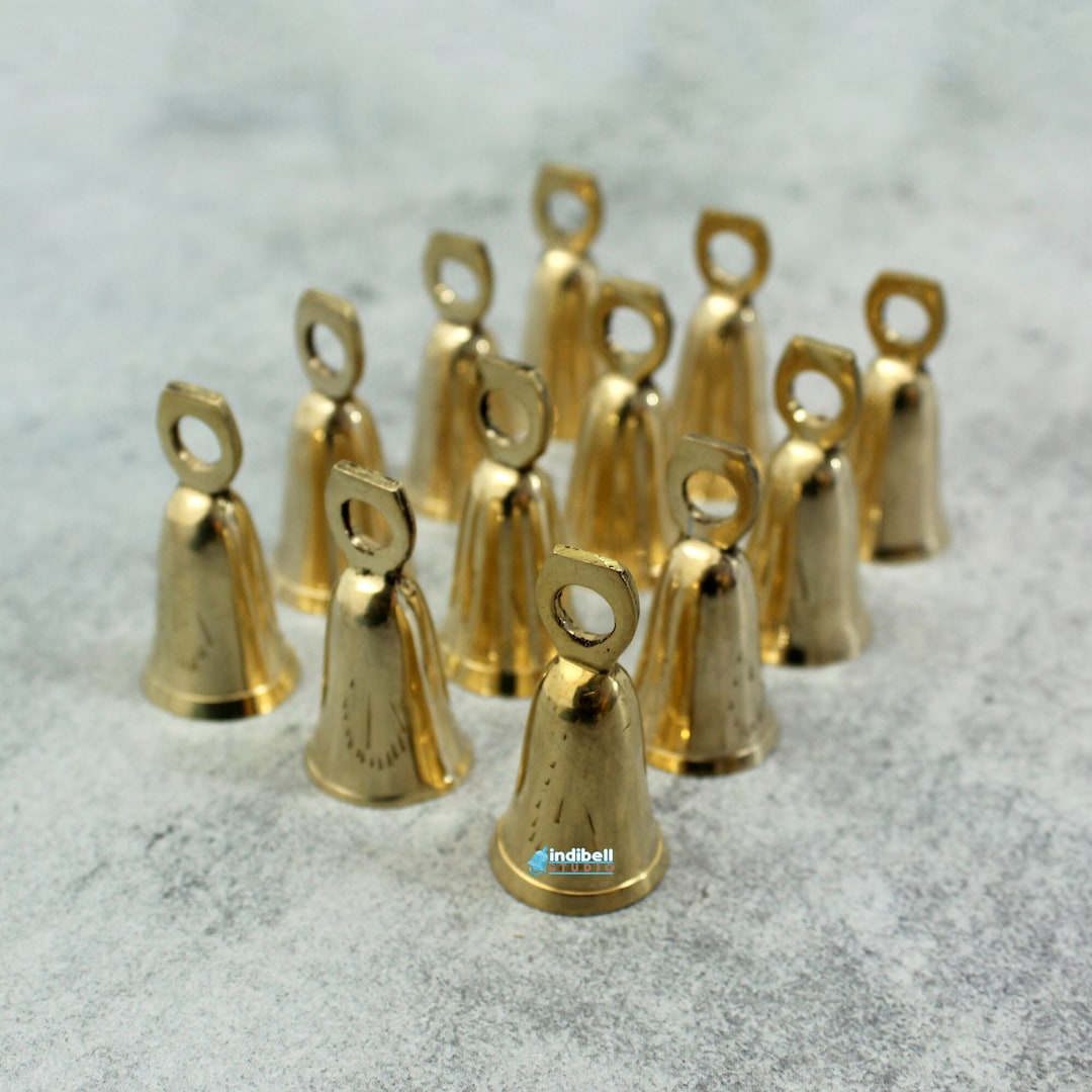 10 Brass Altar Religious Temple Bells, Golden Christmas Mantel Garland ...