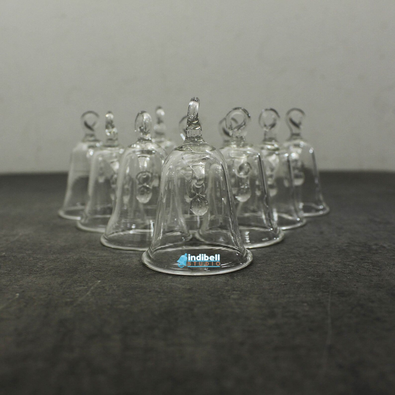 12 Glass Bells Ornaments Suncatchers Bells, 2 Inch Crystal Clear Hand ...