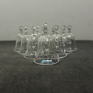 12 Glass Bells Ornaments Suncatchers Bells, 2 Inch Crystal Clear Hand ...