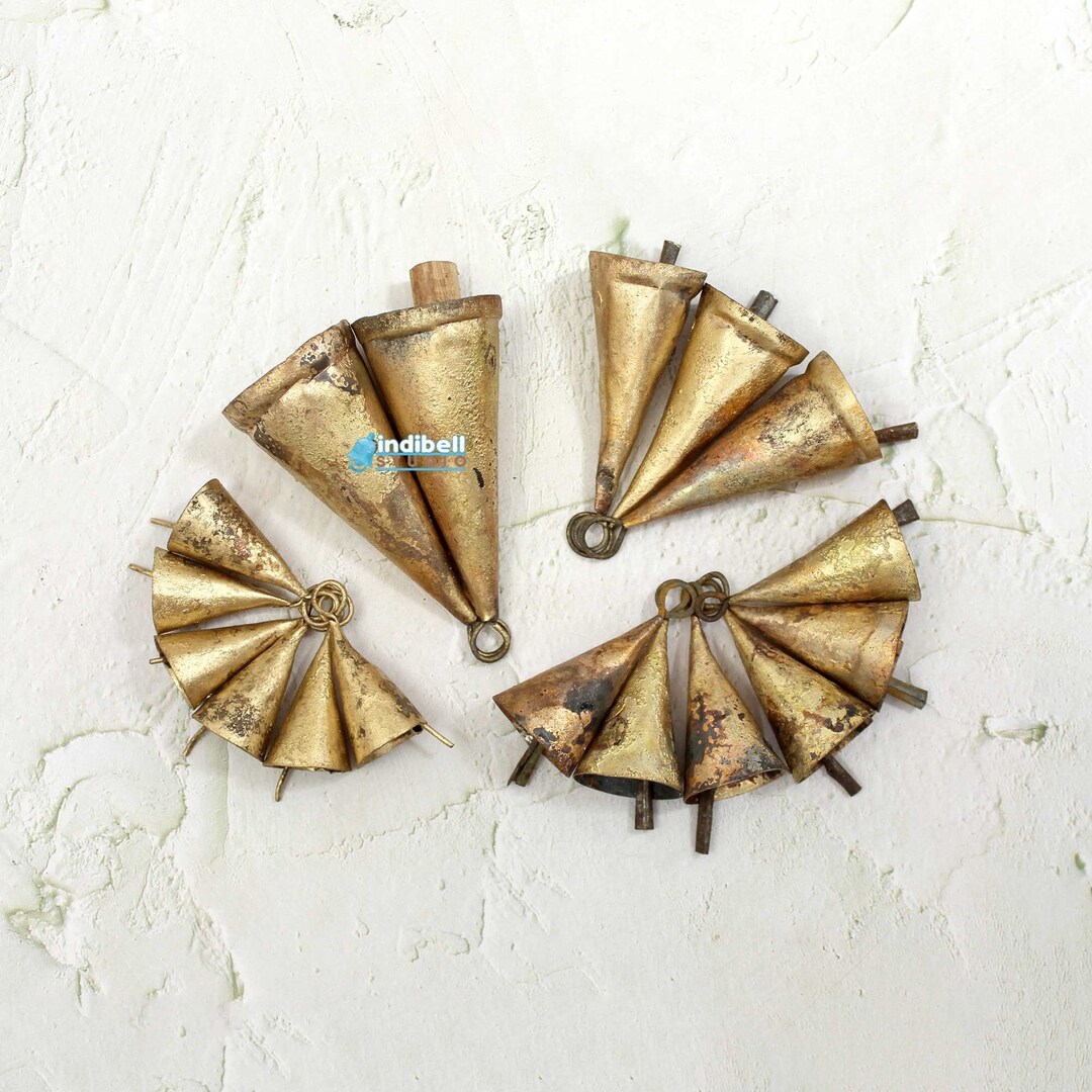 Rustic Bells Cone Triangle for Windchimes, Witch Bells, Garland, Door ...