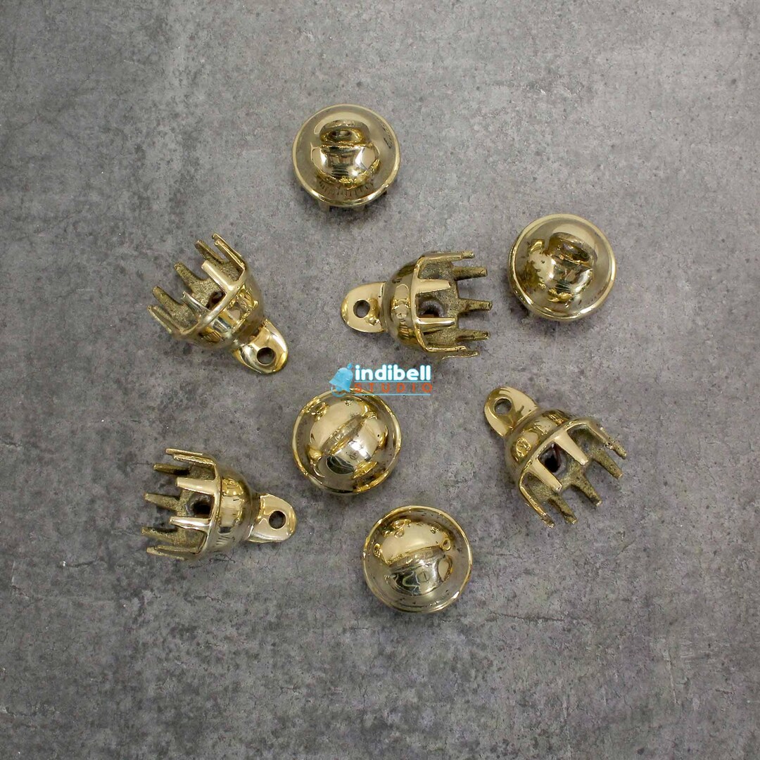8 Indian Brass Elephant Claw Bells Vintage Brass Bell Old World Antique ...