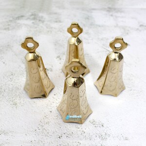 Brass Golden Vintage Altar Temple Bells Decor, Hexagonal Shape Hanging ...