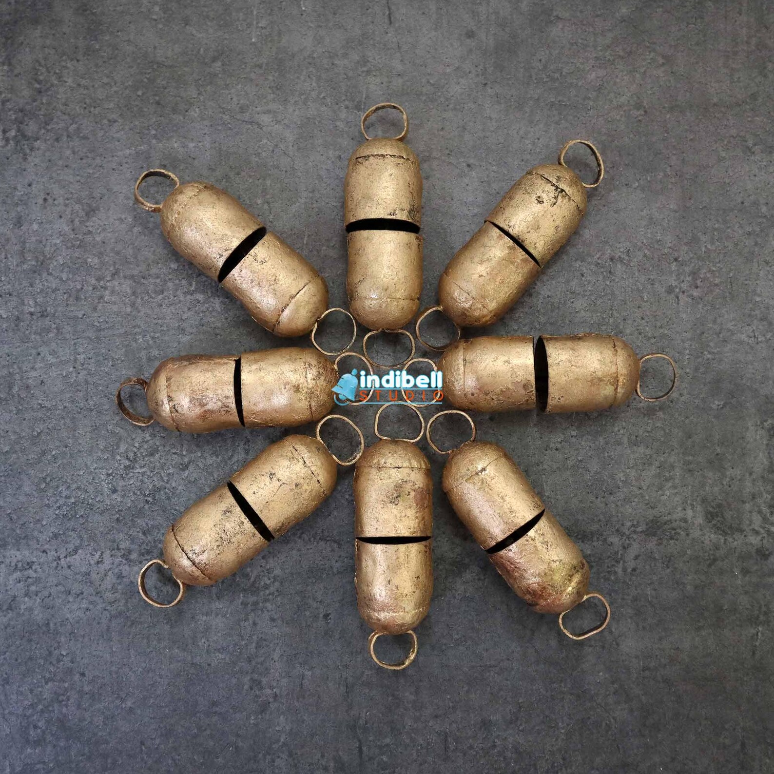 12 Rustic Brass Bells for Wind Chimes Garland DIY Decorative Craft ...