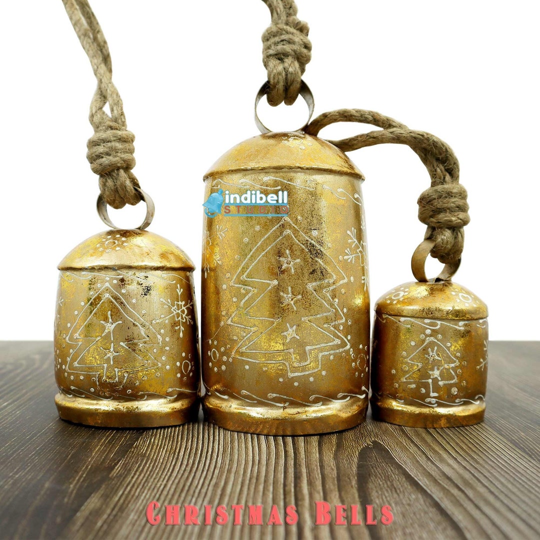 Sparkling Gold Christmas Cow Bells, Harmony Bells for Xmas Wreath - Etsy