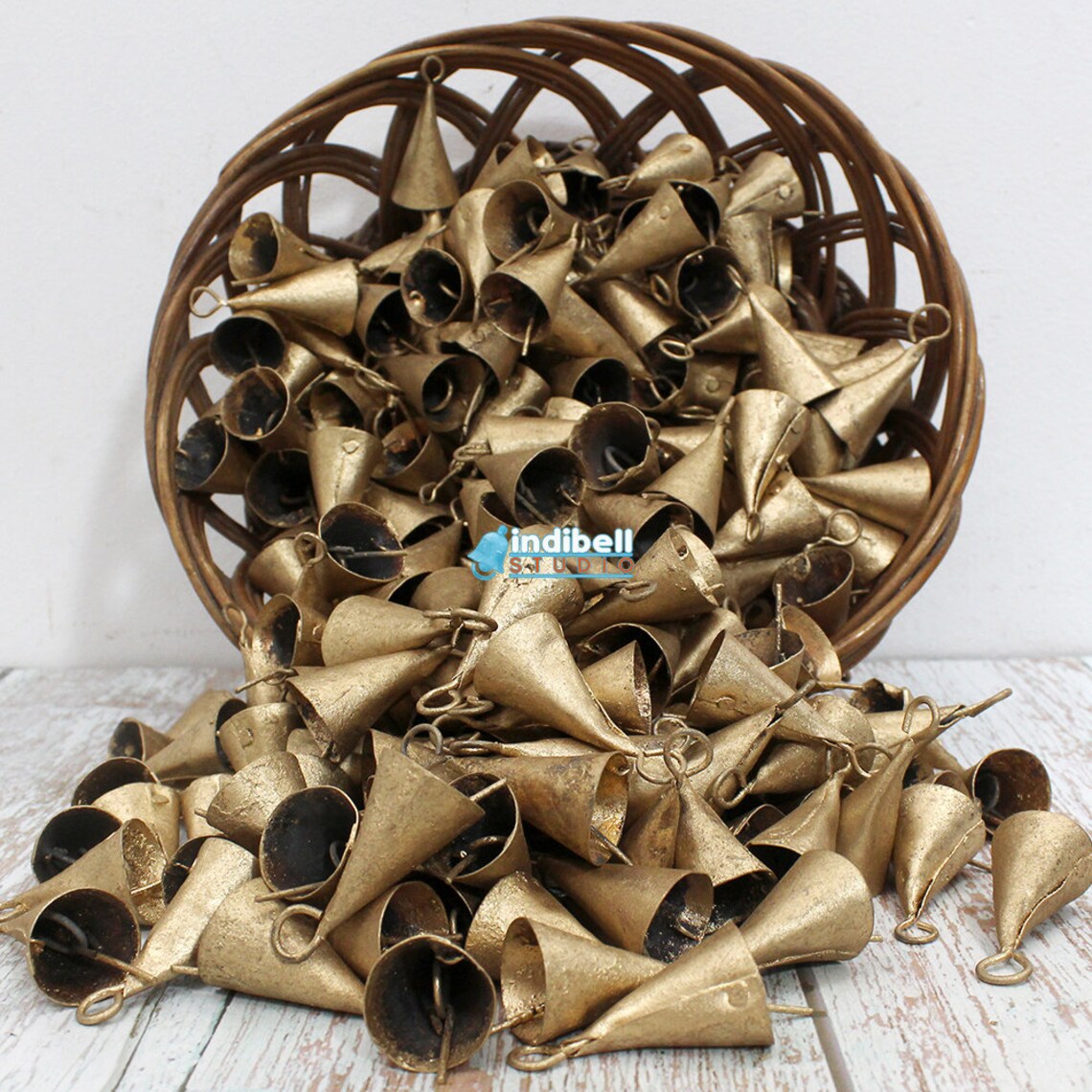 120 PC Golden Rustic Tin Cow Bells of 1.75 Vintage Style - Etsy