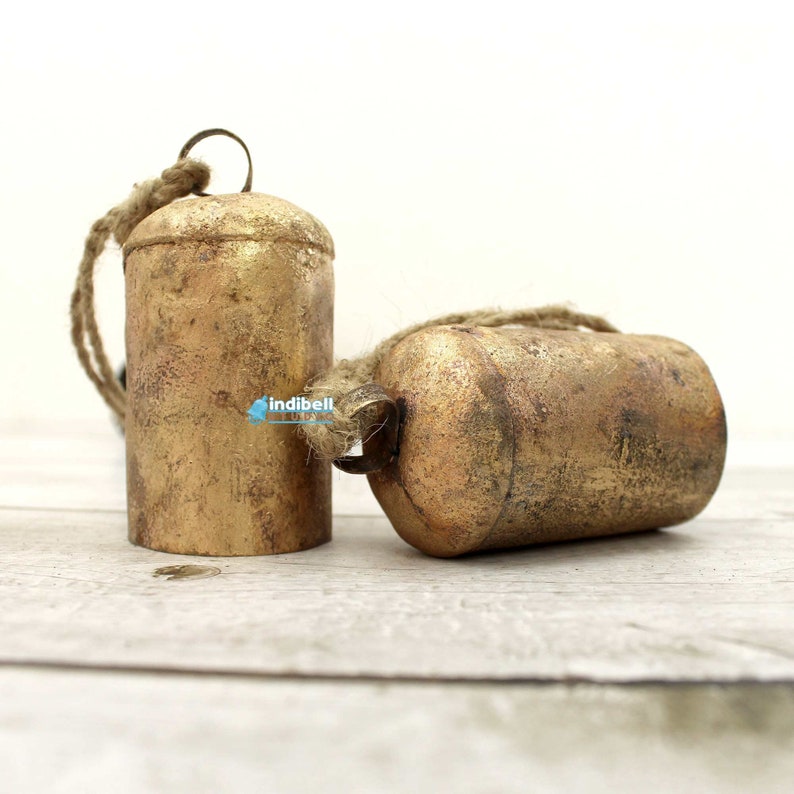 5 Large Rustic Hanging Cow Bells Decor, Rounded Top Antique Style ...