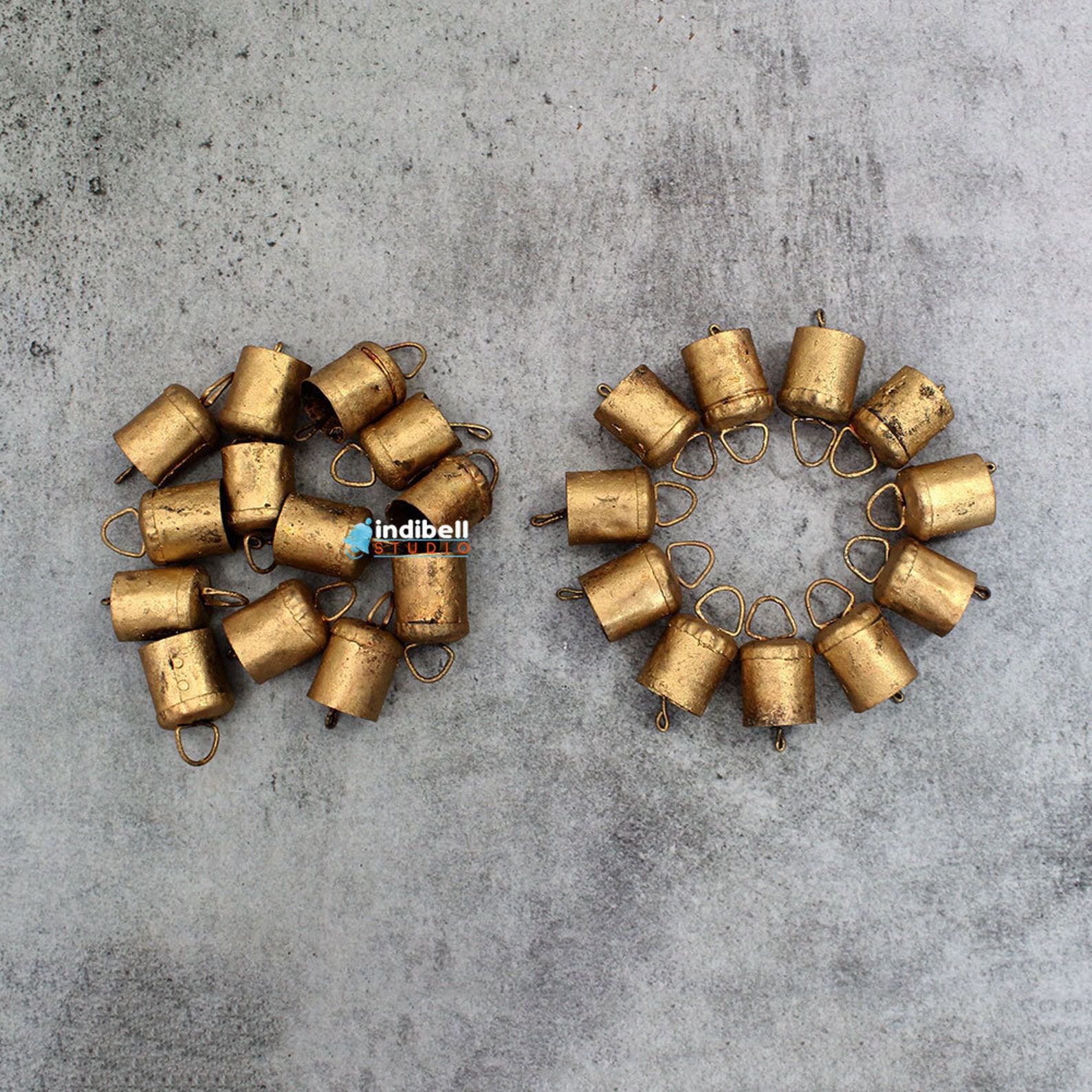 Handmade Recycled Brass Tin Mug Bells With Metal Ringer for Sweet Sound ...