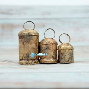 Rounded Top Rustic Rusty Bells for Christmas Holiday Decor Garland Wind ...
