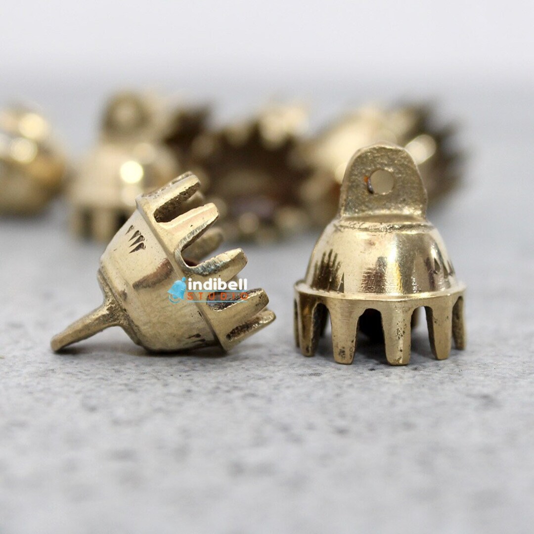 Small Indian Brass Claw Elephant Bells, Buddhist Kabbalah Hanging Gold ...