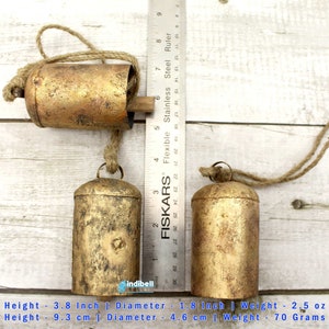 5 Large Rustic Hanging Cow Bells Decor, Rounded Top Antique Style ...