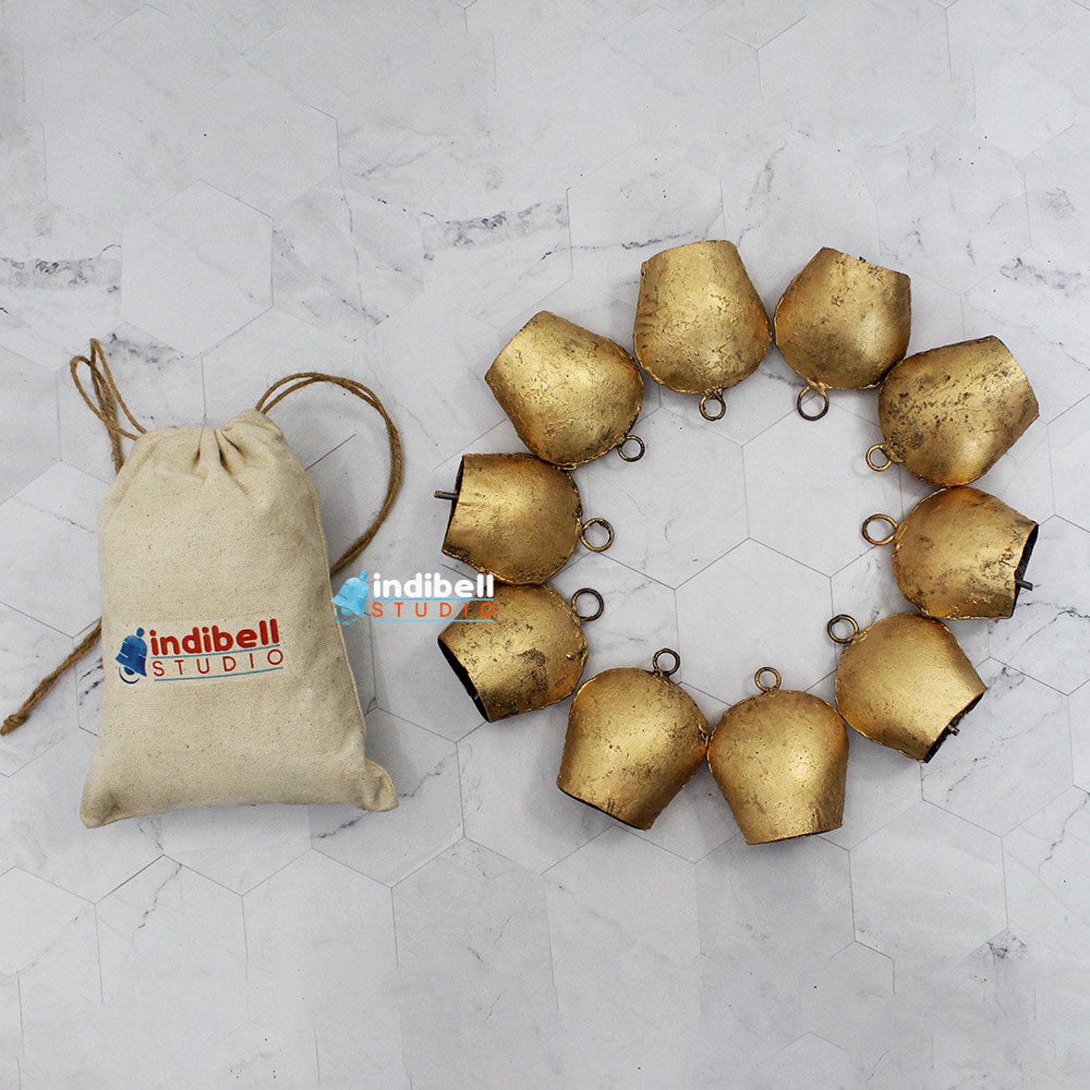 Metallic Rustic Semi Circle Cow Bells Golden Pack of 8 - Etsy