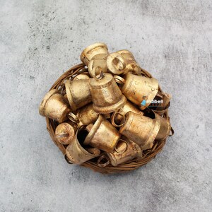 15 Pcs Metallic Rustic Golden Bells, 2 Inch, Bucket Tub Rustic Vintage ...