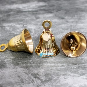 Home Decor Indian Temple Brass Bells, Antique Vintage Style Large 3 ...