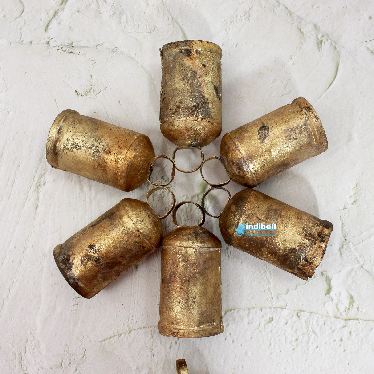 12 Vintage Rustic Iron Tin Bells Cylindrical Recycled Rounded - Etsy