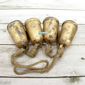 3 Large Rustic Farmhouse Tub Cow Bells, 5 Inch Iron Metal Handmade ...