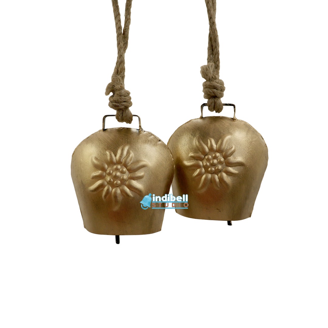 Edelweiss Swiss Bell - Antique Gold, Gold, & Silver Hanging Patio Decor ...