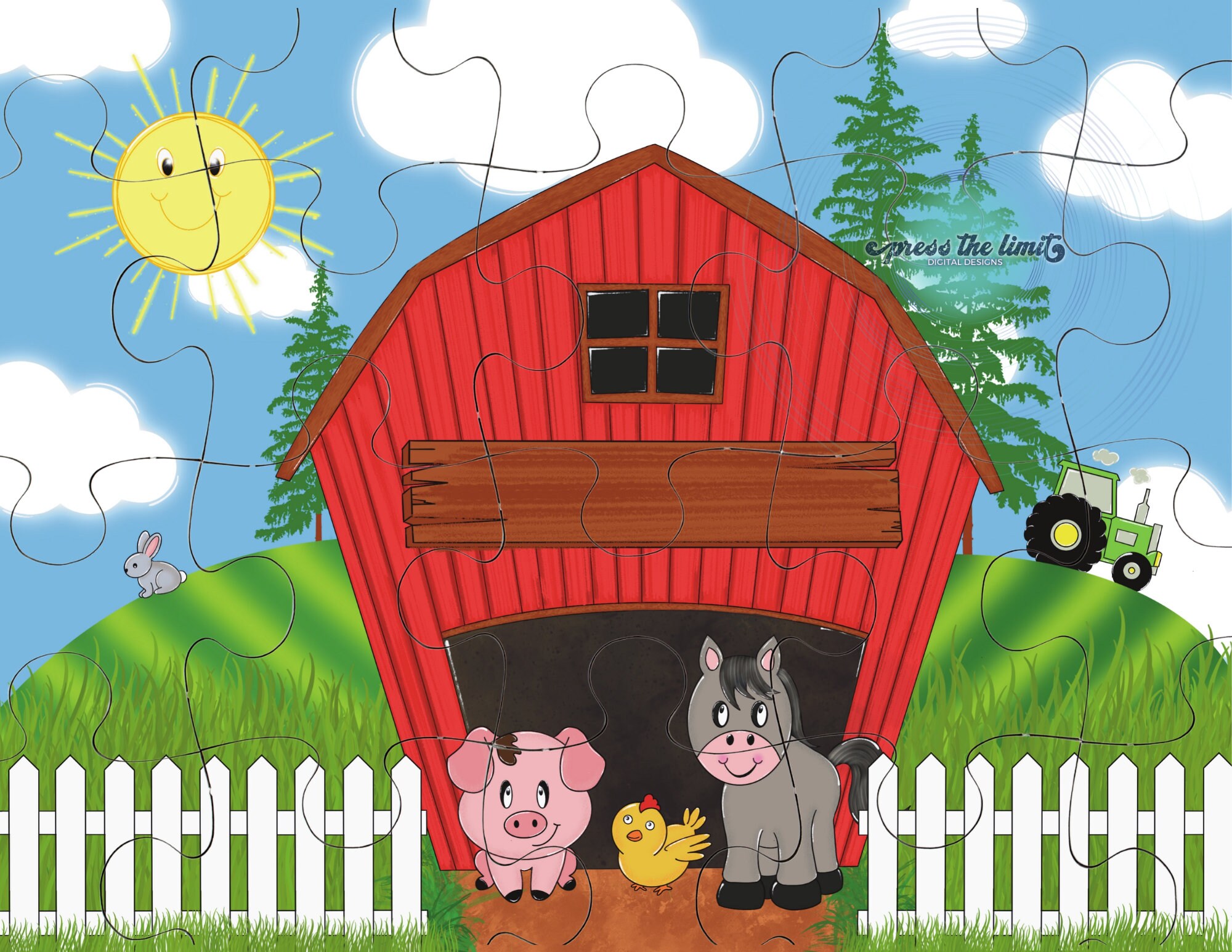 Farm Friends Puzzle Digital Design, Sublimation, Add Your Own Text ...