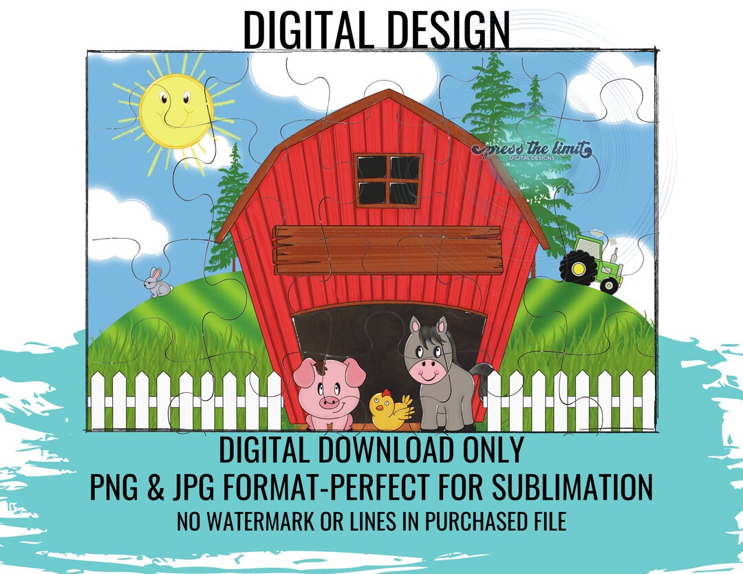 Farm Friends Puzzle Digital Design, Sublimation, Add Your Own Text ...