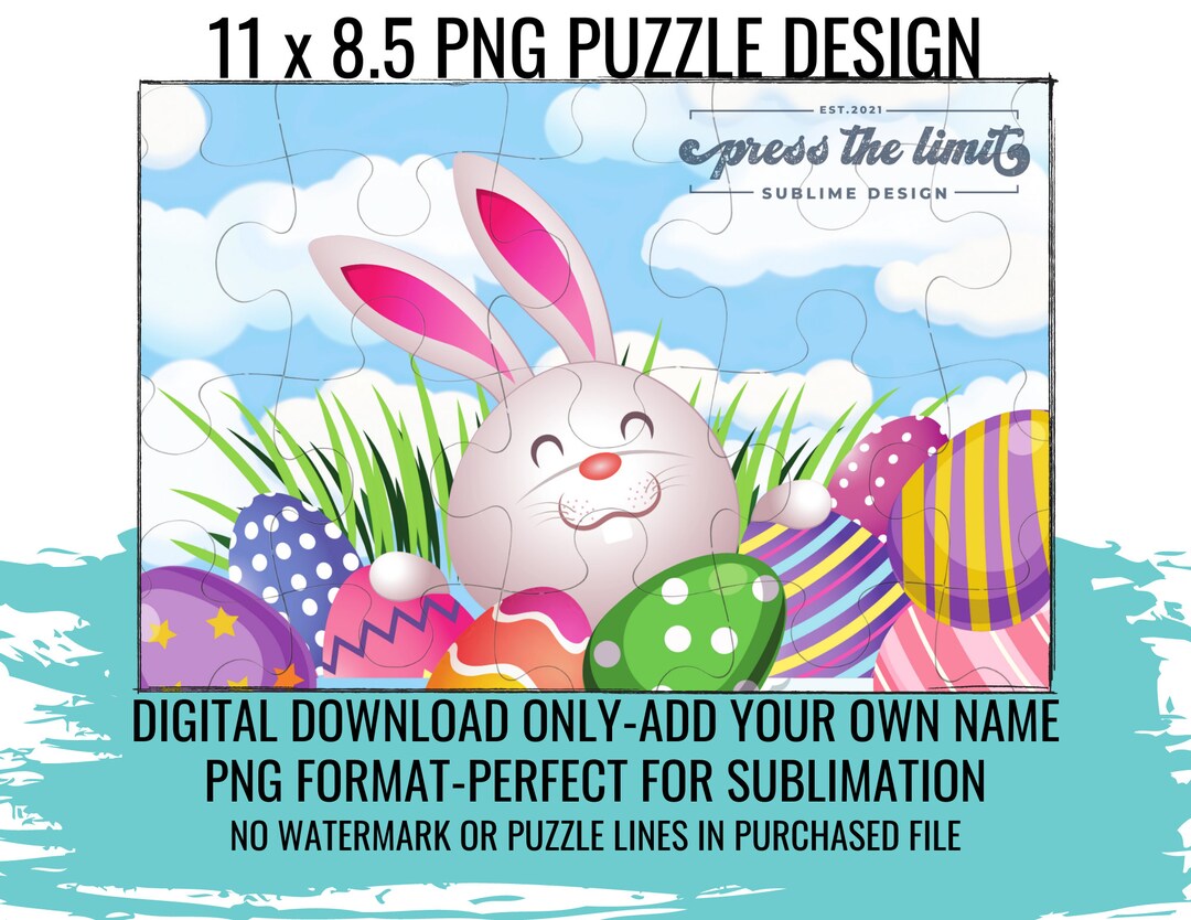 Easter Puzzle Digital Design-sublimation-easter Bunny & Eggs-easter ...