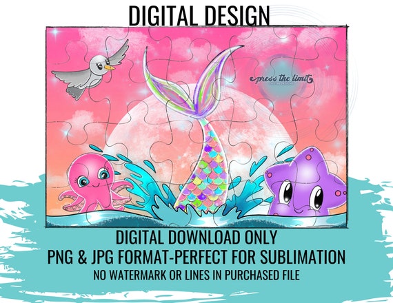 Mermaid Sea Friends Puzzle Digital Design-sublimation-add Your - Etsy