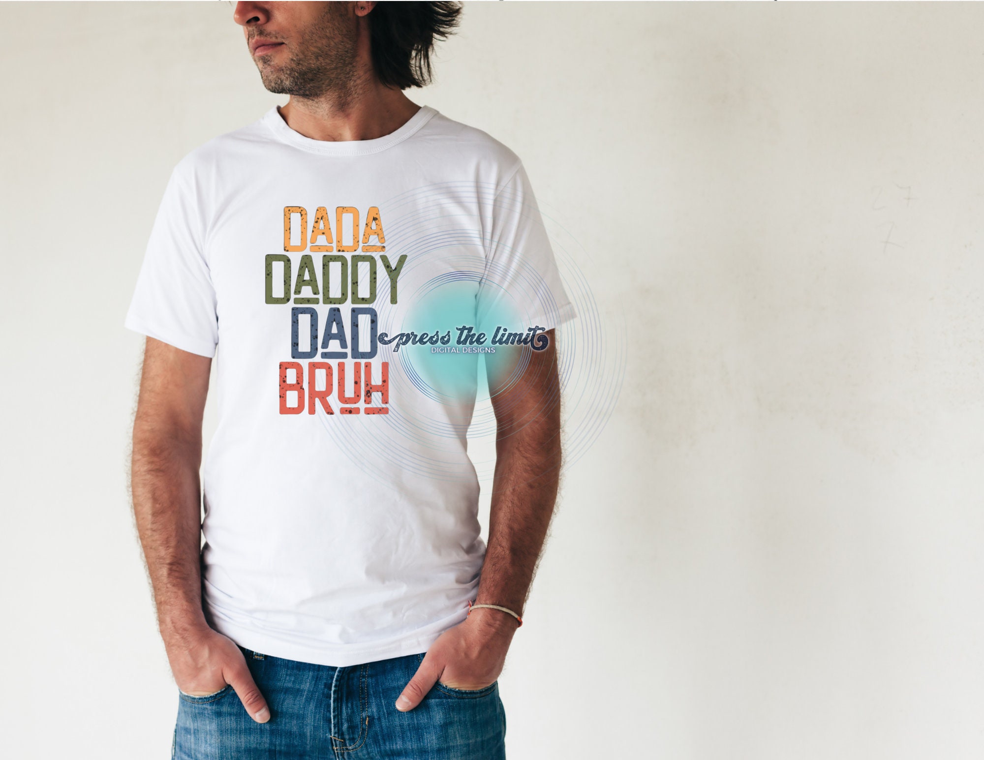 Dada Daddy Dad Bruh-sublimation Design-distressed Print-father's Day ...