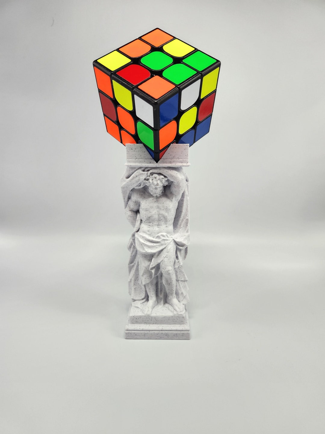 Rubix Cube Display | Atlas Greek Mythology Statue - Etsy