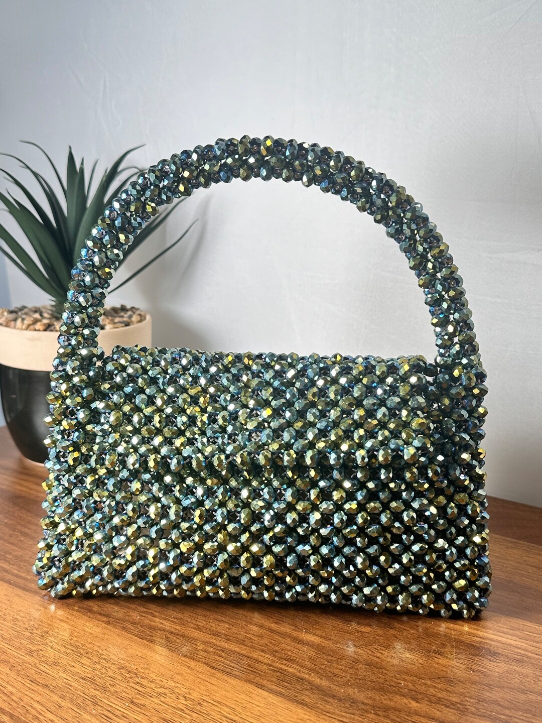 Dazzling Crystal Evening Bead Bag, Beaded Clutch Bag, Gift for Her ...